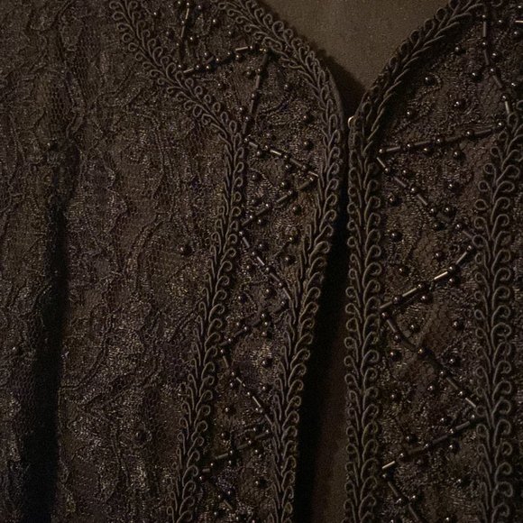 Brilliante By J.A. | Jackets & Coats | Black Lace Jacket With Beading ...
